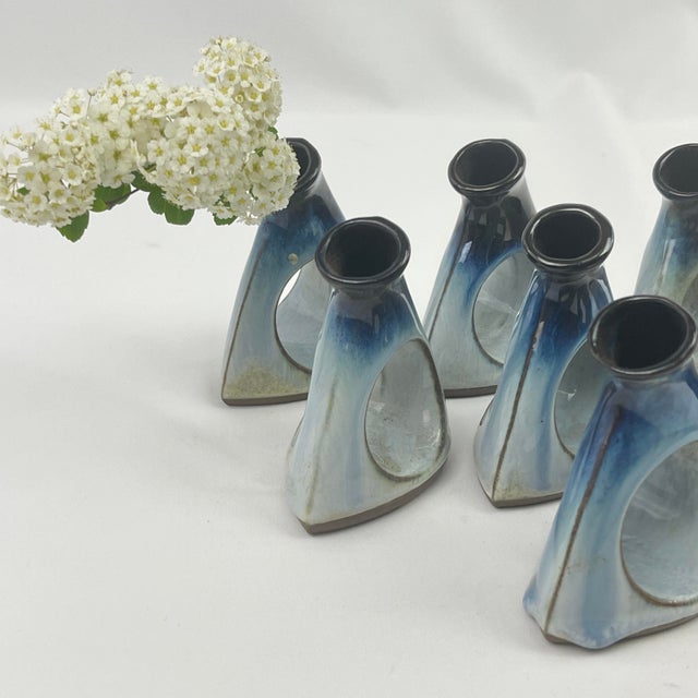 Vintage Peter Pots Pottery Vase Napkin Rings- Set of 8 | Chairish