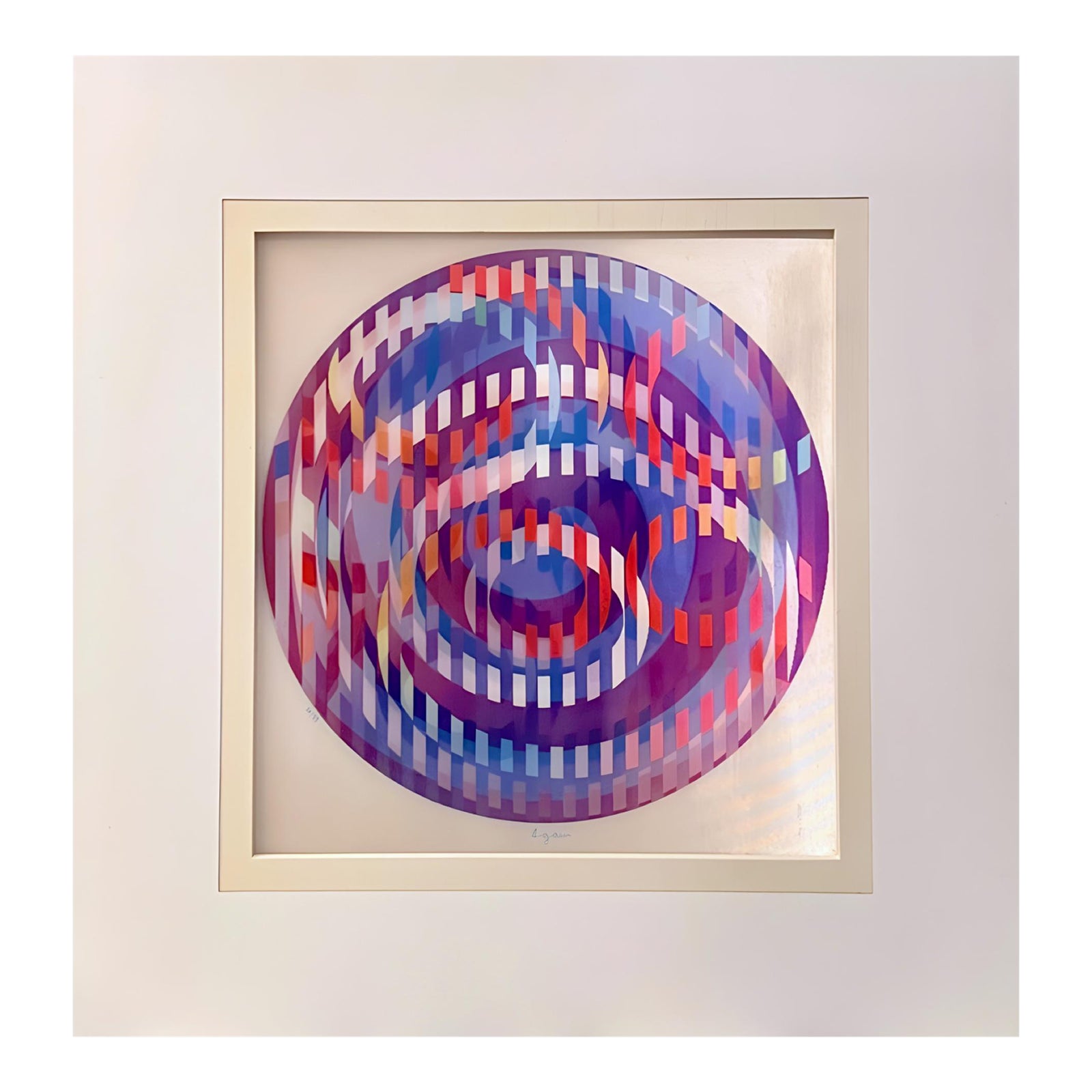 1980s Yaacov Agam ‘Invisible Rainbow’ Signed and Editioned Lenticular ...