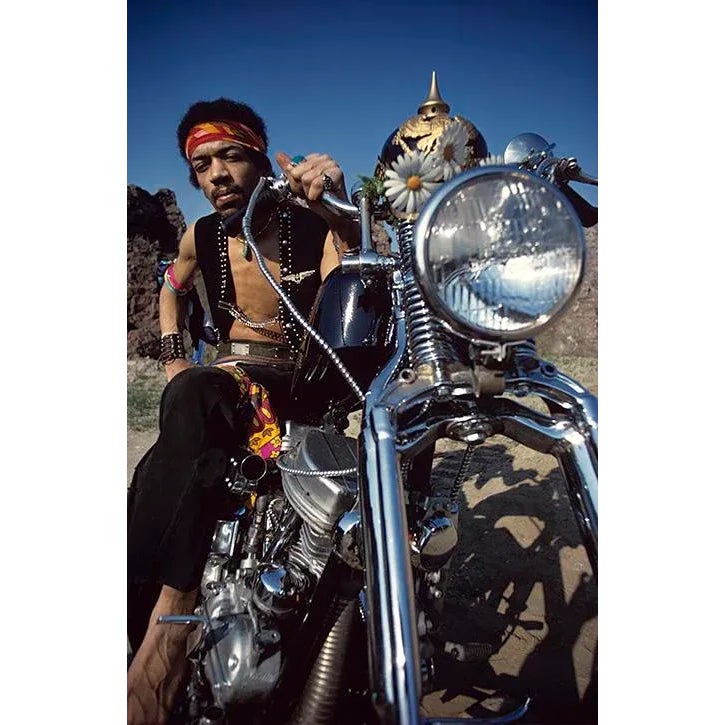 1969 Jimi Hendrix and Motorcycle Photo by Ed Thrasher (11x14 Print ...