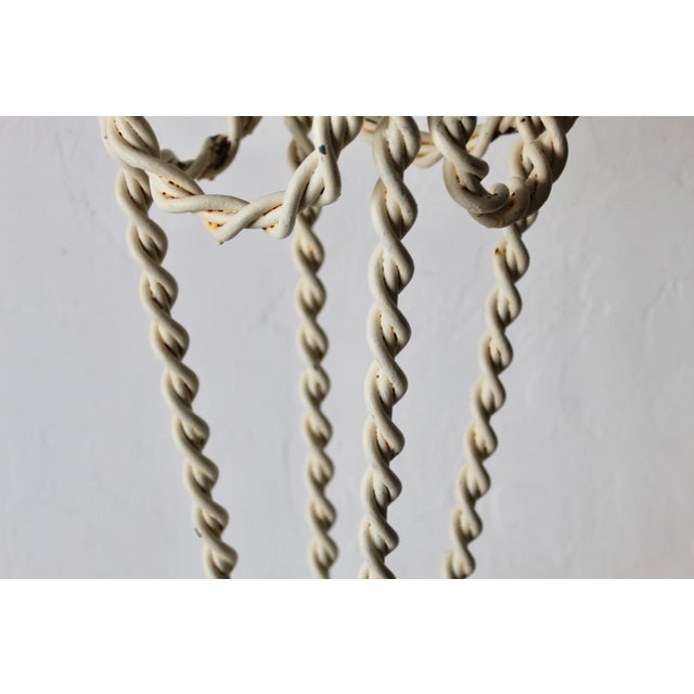 1900s Style Painted Wrought Iron Plant Stand Rope Detail | Chairish