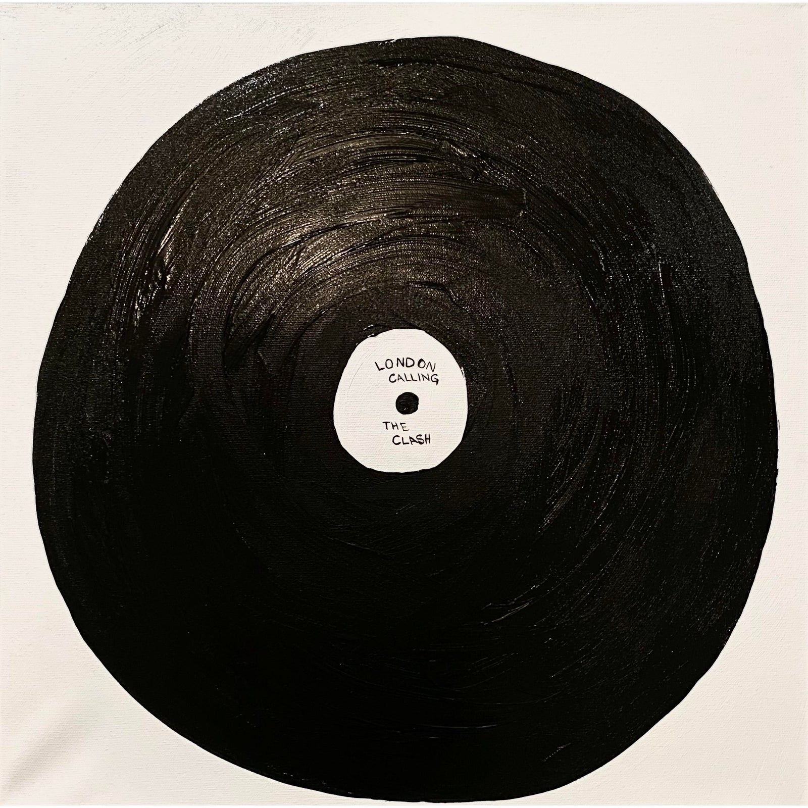 Abstract Vinyl Record Painting, London Calling | Chairish