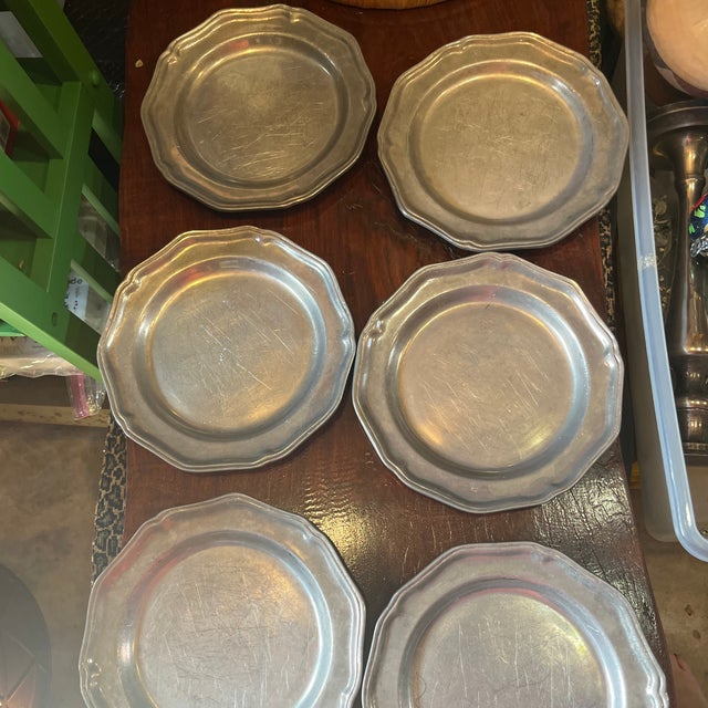 Wilton Usa Pewter Plates- Set of 6 | Chairish