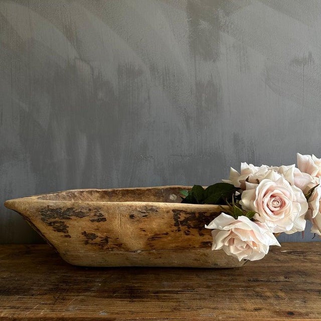 Late 20th Century Wood Trough Decorative Bowl | Chairish