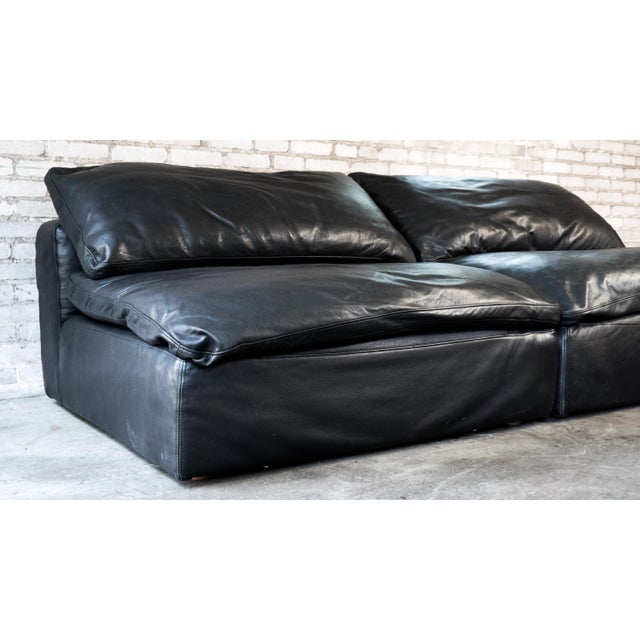 Restoration Hardware Cloud Modular Leather Luxe Armless Chairs - a Pair ...