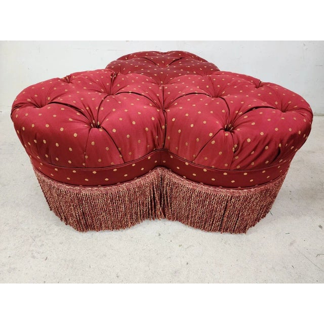 Clover Ottoman Pouf Tufted Hollywood Regency | Chairish