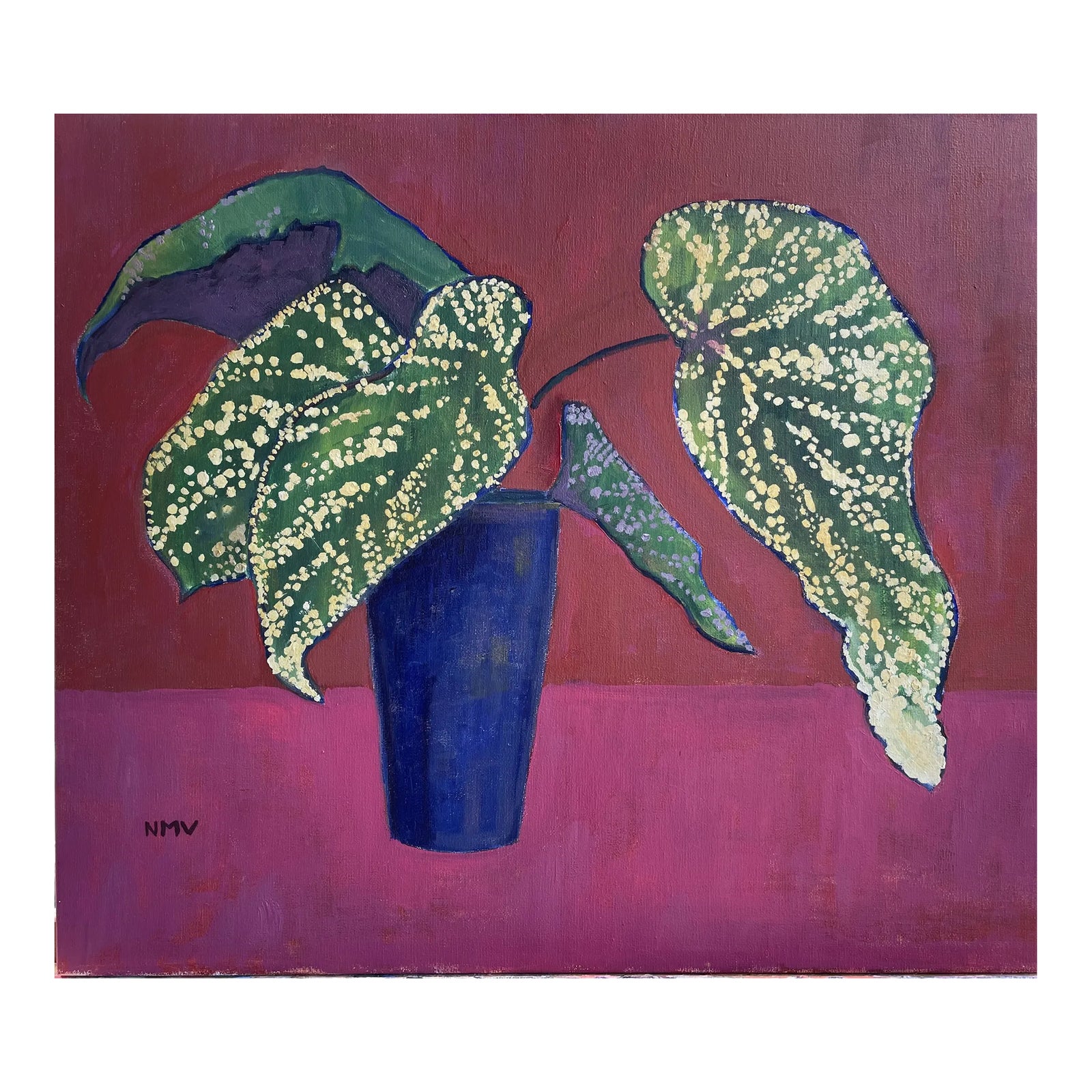 “Begonia Leaves” Abstract Botanical Oil Painting by Nancy M. Vignola ...