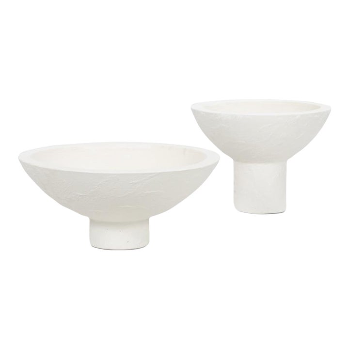 Four Hands Pressler Plaster Outdoor Planters - Set of 2 | Chairish