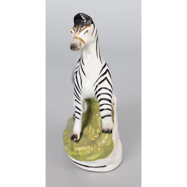 Antique English Staffordshire Zebra Figurine | Chairish