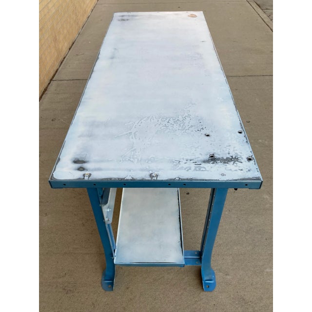 Industrial American Steel Work Table Desk From Lyon Metals Circa 1940s ...