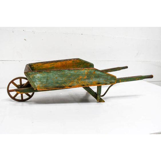 Vintage Child's Green Painted Wheel Barrow From Pennsylvania Amish ...