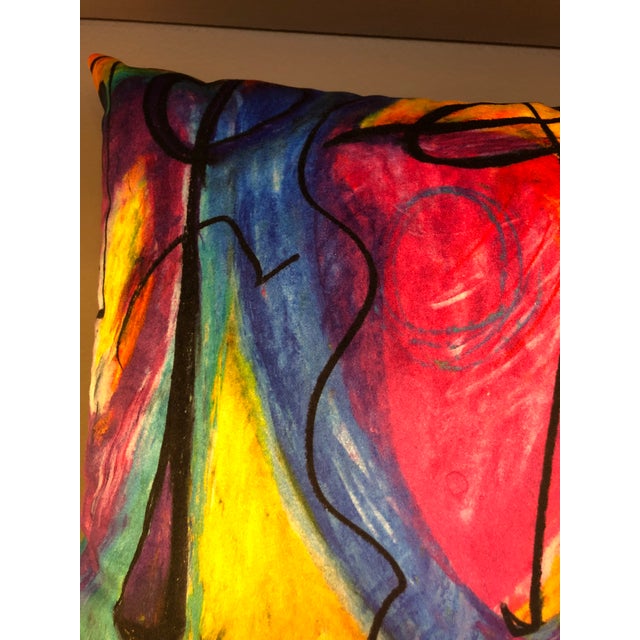 Modern Handmade “Bruce Mishell” Print Velvet Pillow | Chairish