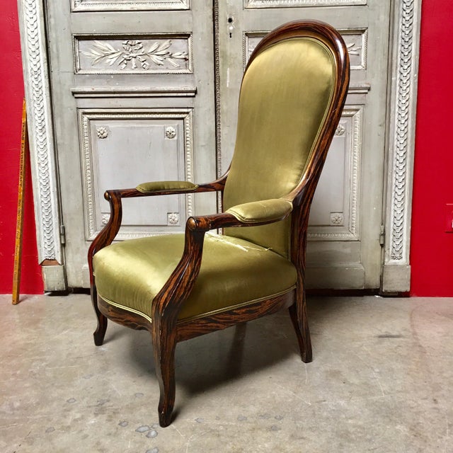 19th Century French Faux Rosewood Voltaire Chair | Chairish