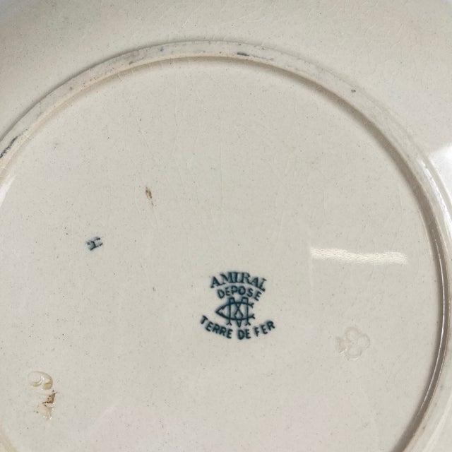 Antique Admiral Ironstone Dessert Plates from Creil & Montereau, 1890s ...