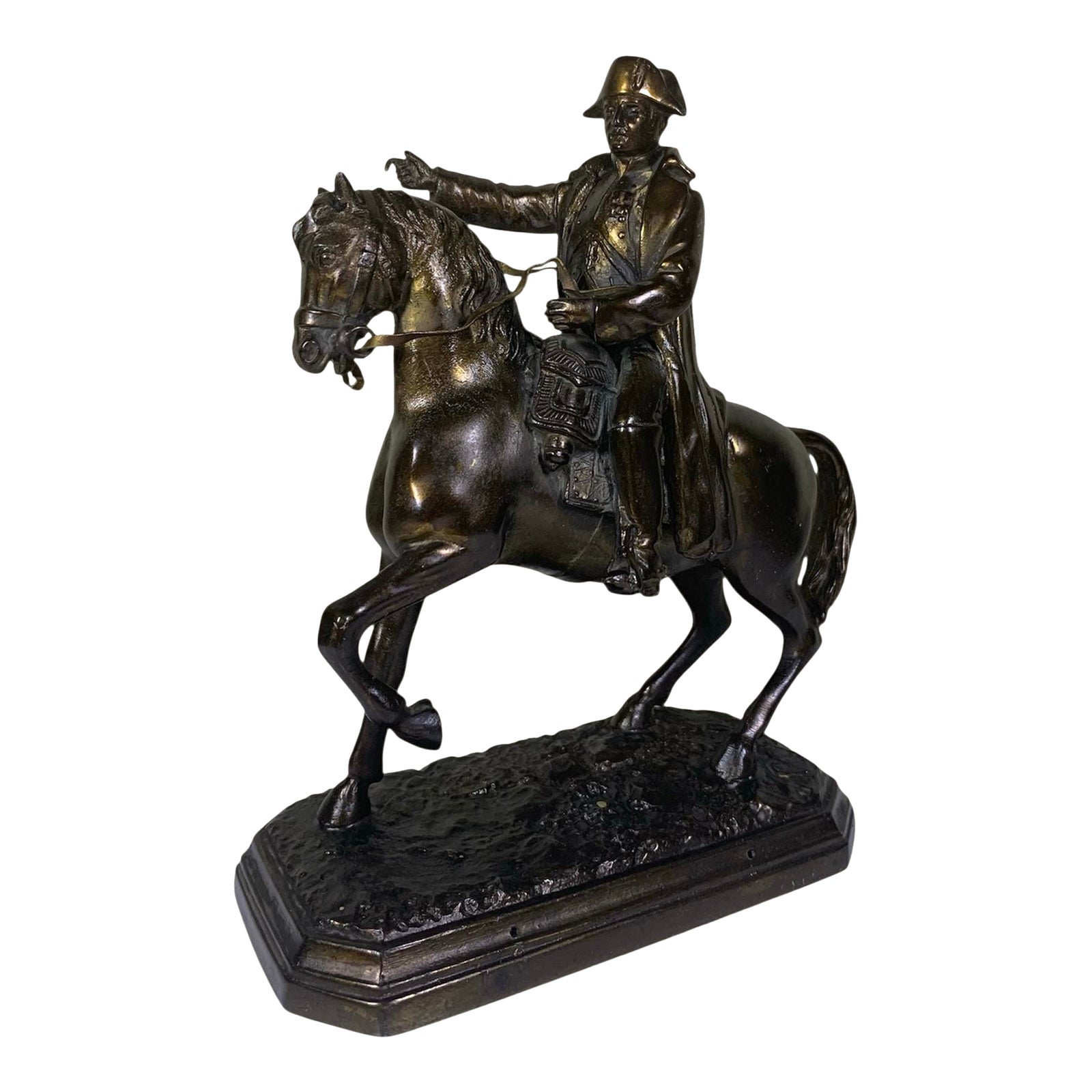 19th C Bronze of Napoleon Bonaparte on Horseback Signed G. Joulon ...