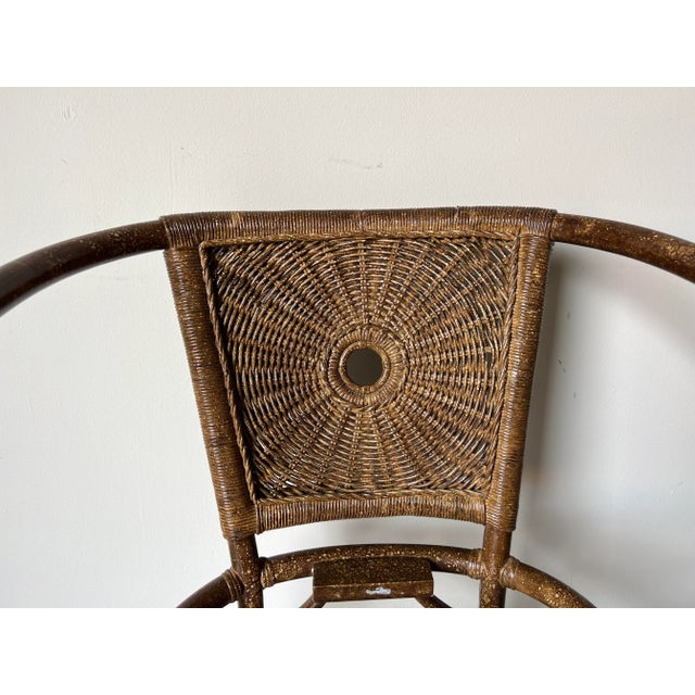 Vintage Organic Faux - Tortoise Shell Finish Rattan and Brass Accent ...