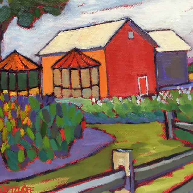 "The Red Barn" Contemporary Expressionist Farm Landscape Oil Painting ...