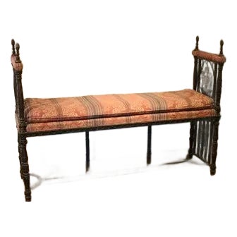 Antique C.1920's Bronze Oscar Bach Heavily Detailed Bench | Chairish