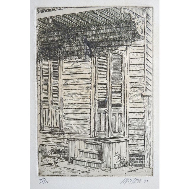 1970s Old House Entrance Etching | Chairish