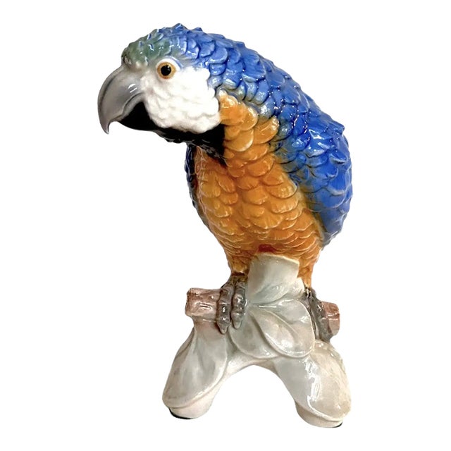 Vintage Goebel Porcelain Parrot Figurine, 1967 | Chairish