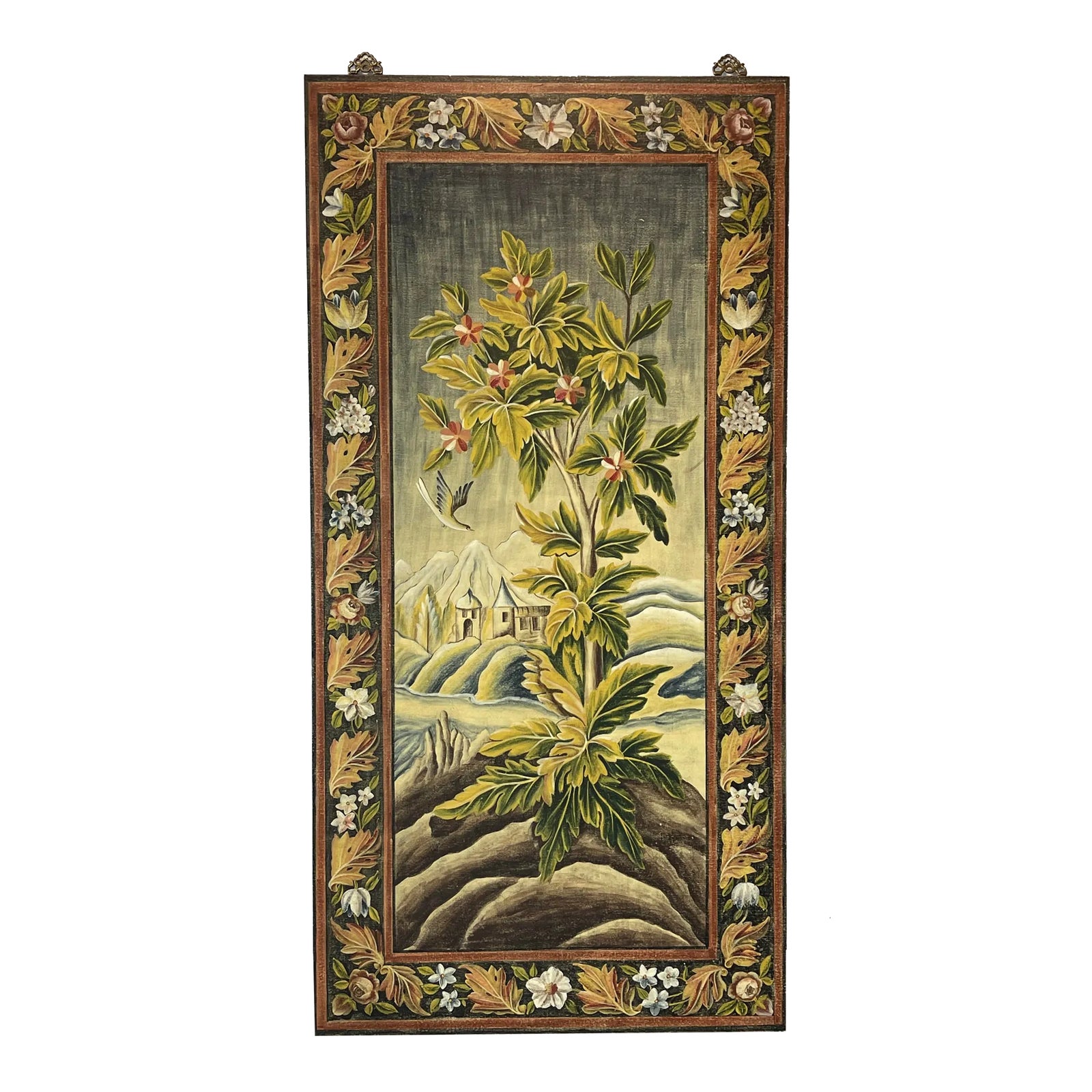 Large Botanical Palm Tree Wood Panel | Chairish