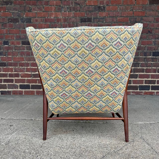 Outstanding Mid Century Modern Wing Back Lounge Chair and Ottoman ...