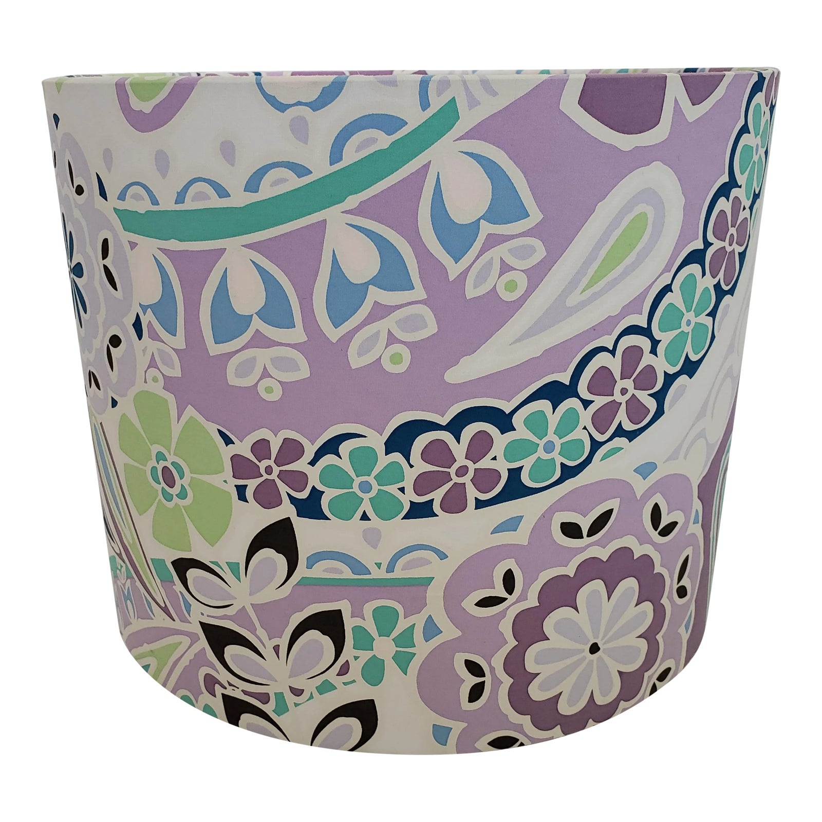 2000s Boho Purple Floral Medium Lamp Shade | Chairish