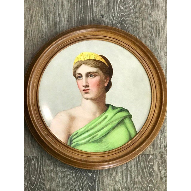 Antique English Grand Tour Portrait Plaques "Hera & Rhodus" - a Pair ...