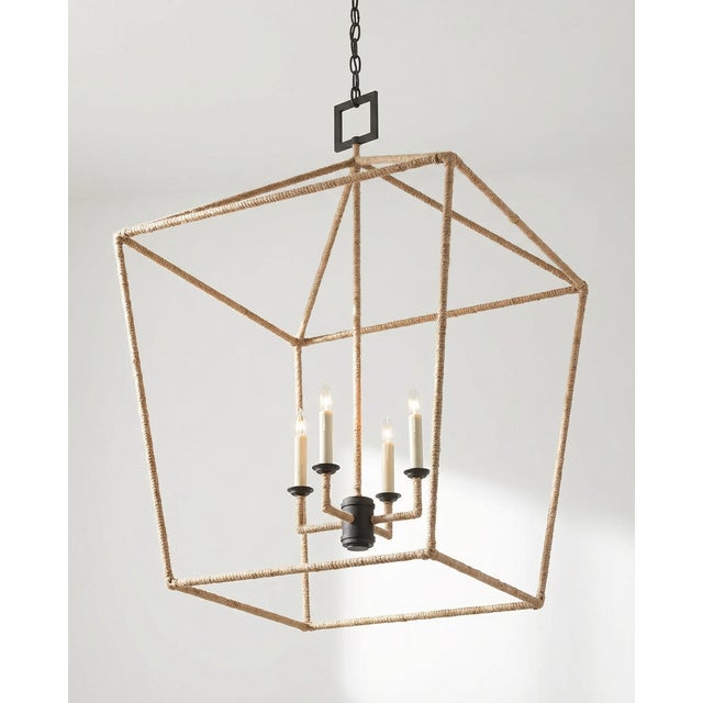 Currey & Company Denison Large Natural Lantern Pendant Light | Chairish