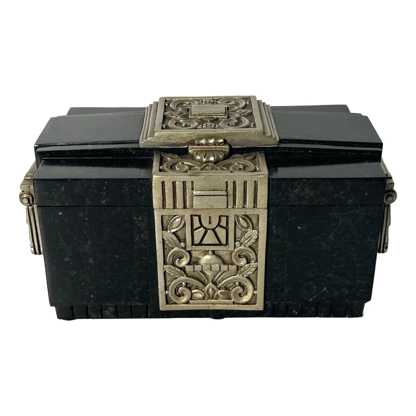 1980s Maitland Smith Attributed Art Deco Granite Box | Chairish