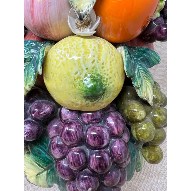 Vintage Italian Hand Painted Majolica Style Ceramic Fruit Topiary ...