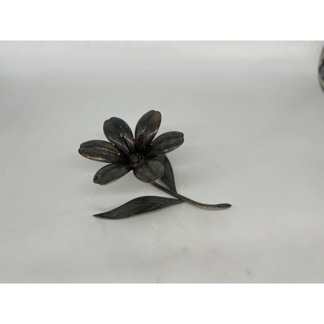 Hollywood Regency Silver Plated Flower Shaped Ashtray Set | Chairish