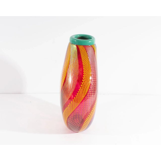Ken and Ingrid Hanson Signed 2019 Art Glass Vase | Chairish