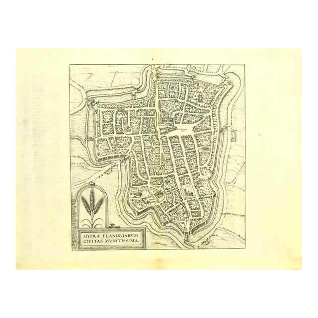 Franz Hogenberg - Map of Ypres - Etching - Late 16th Century | Chairish