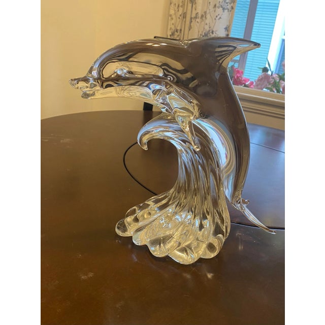 Vintage Dolphin Modern Art Glass Signed Hand Made Morano Style Dolphin ...