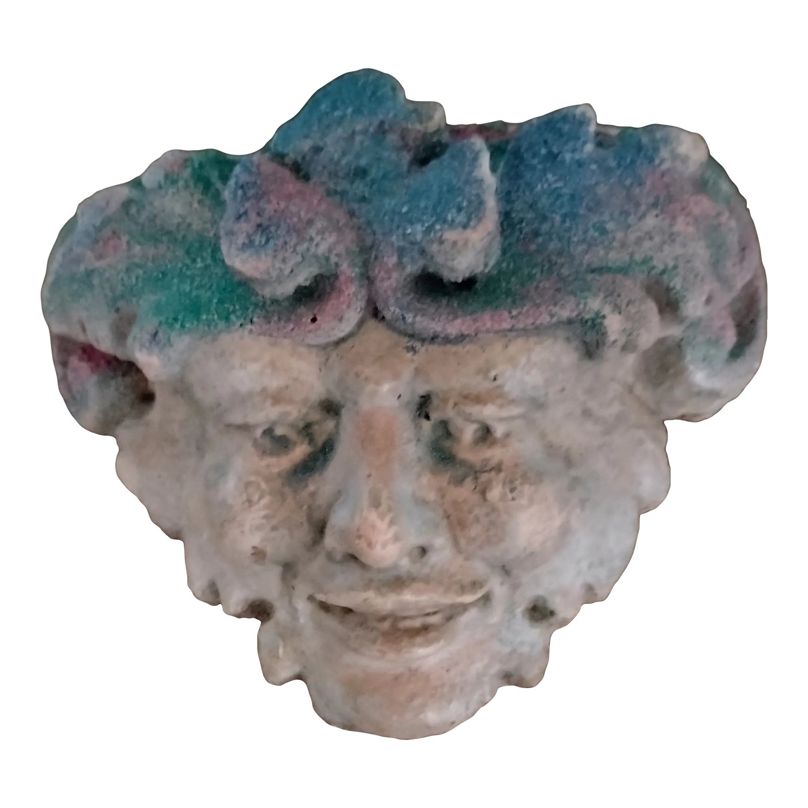 Vintage Terra Cotta Mystical Garden Face Wall Hanging | Chairish