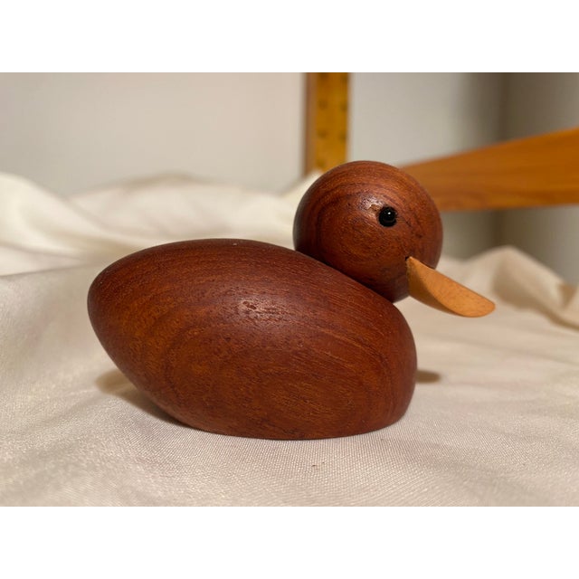 Carved Teak Duck by Skjode Denmark | Chairish