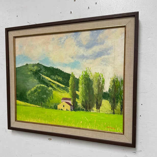 Artist Mathews Vintage Farmhouse Painting | Chairish