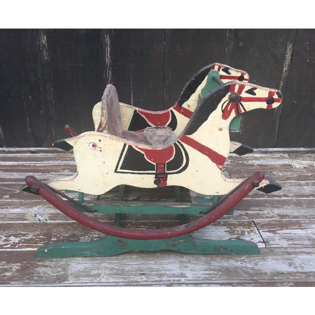 Late 1800s Victorian Double Rocking Horse | Chairish