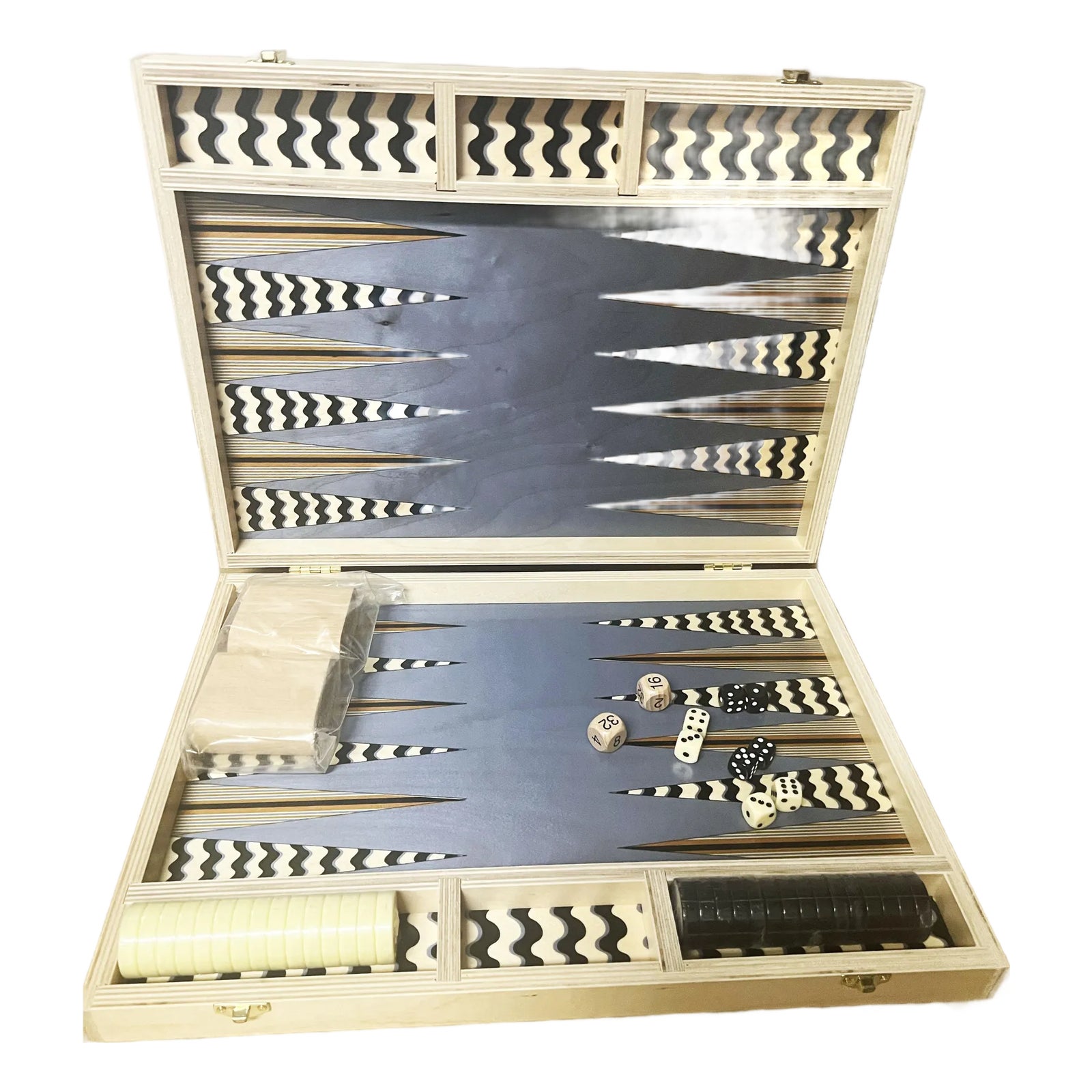 Wolfum “Wavy” Tabletop Backgammon Set | Chairish