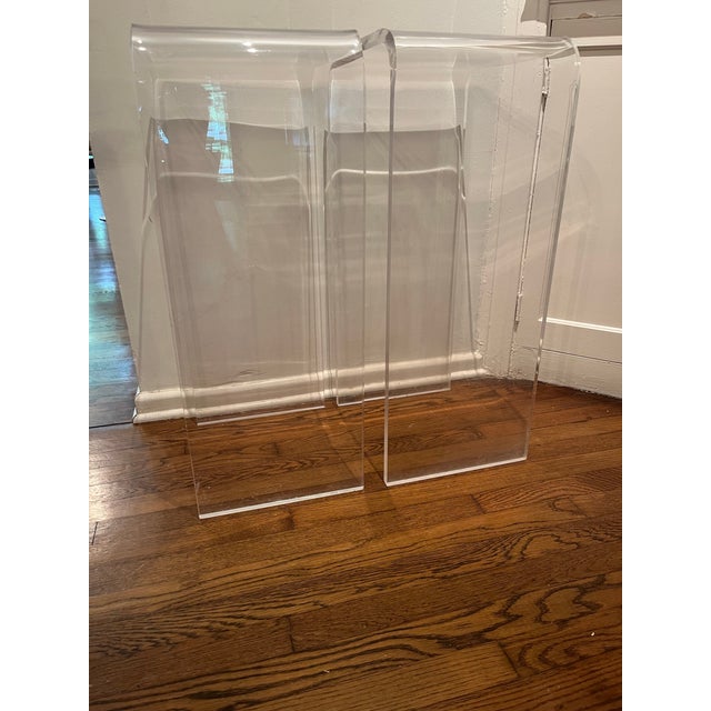 1980s Pair of Lucite Stands or Side Tables | Chairish