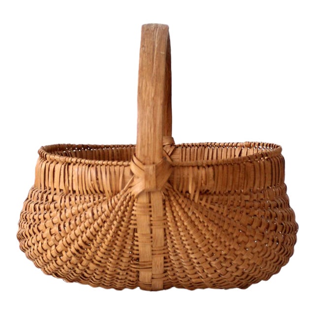 Vintage Woven Buttocks Basket | Chairish