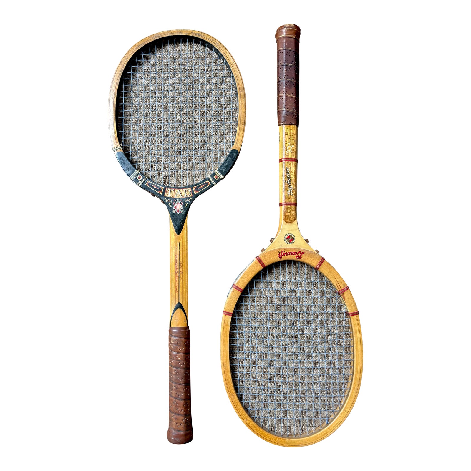 1970s Vintage Wooden Tennis Rackets, a Pair | Chairish