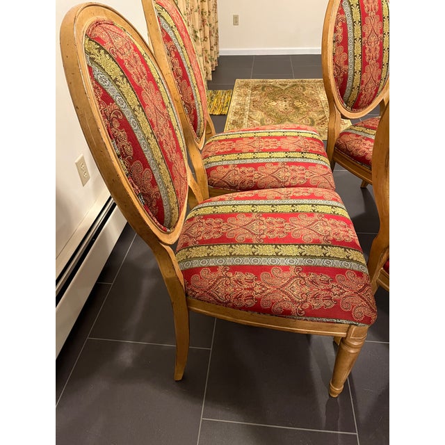 1980s Vintage Brocade Tapestry Chairs - Set of 4 | Chairish