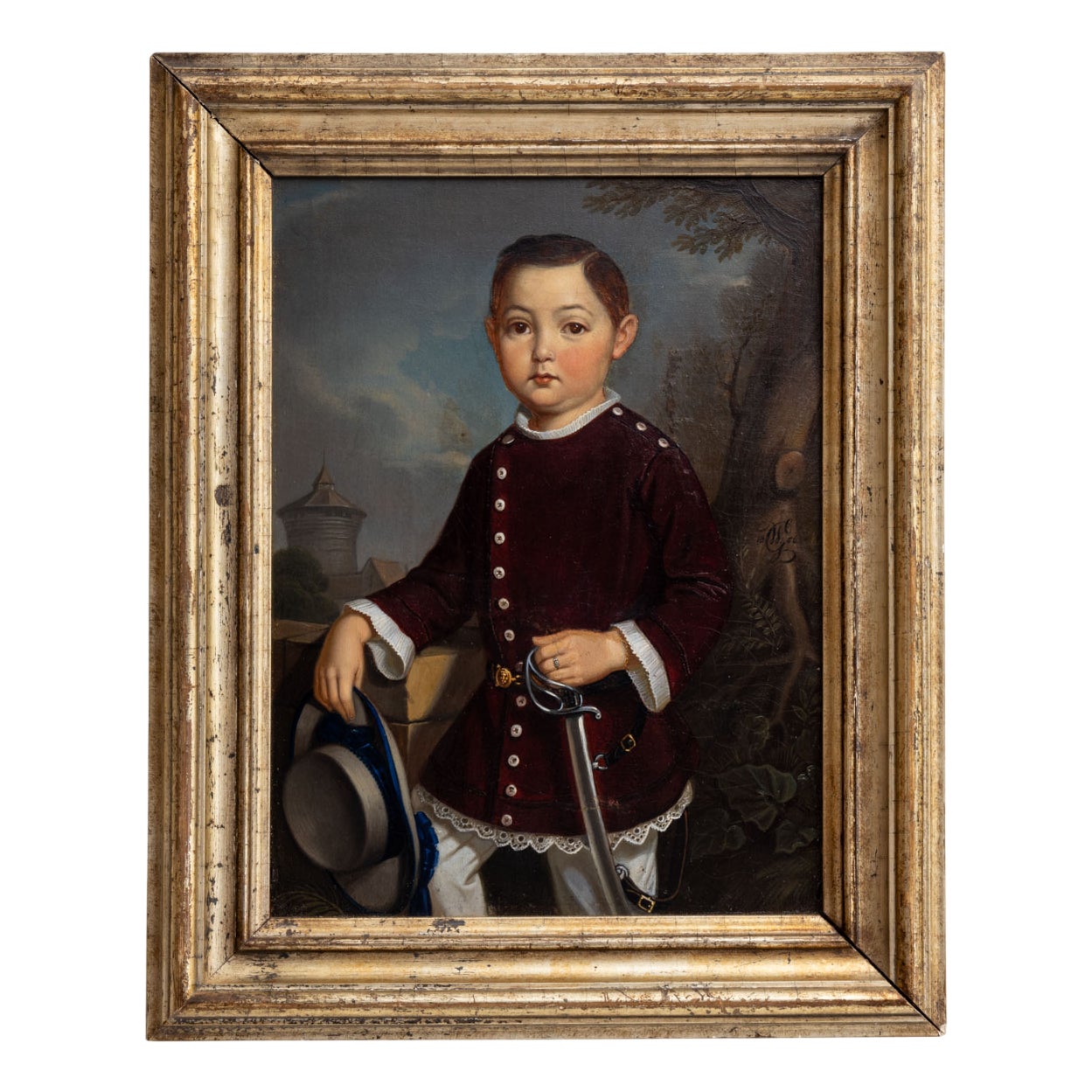 Georg Wilhelm Wanderer, Portrait of a Boy, 1836, Oil on Canvas | Chairish