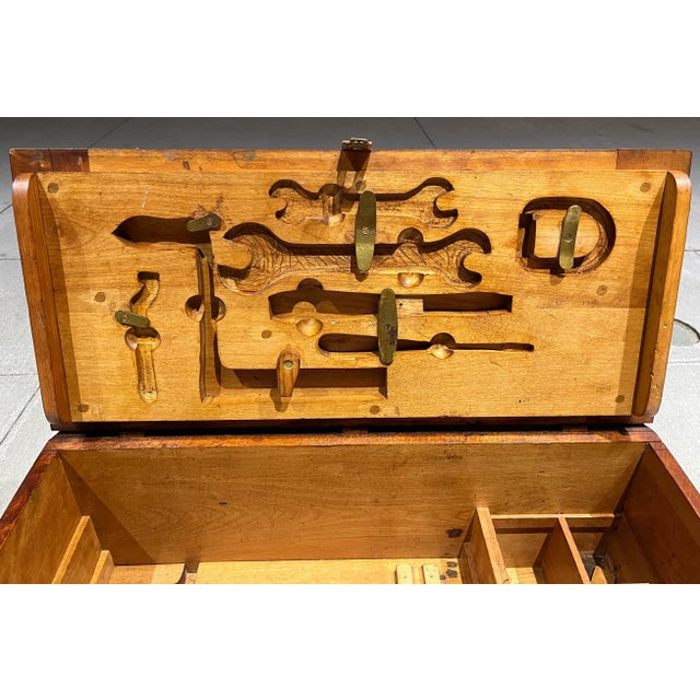 Antique Railroad Tool Chest in Solid Oak With Bronze Mounts From Adams ...