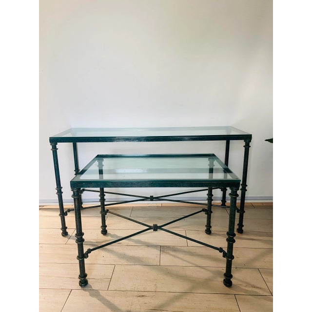 Mid 20th Century Mid-Century Modern Console Table Verdigris Finish ...