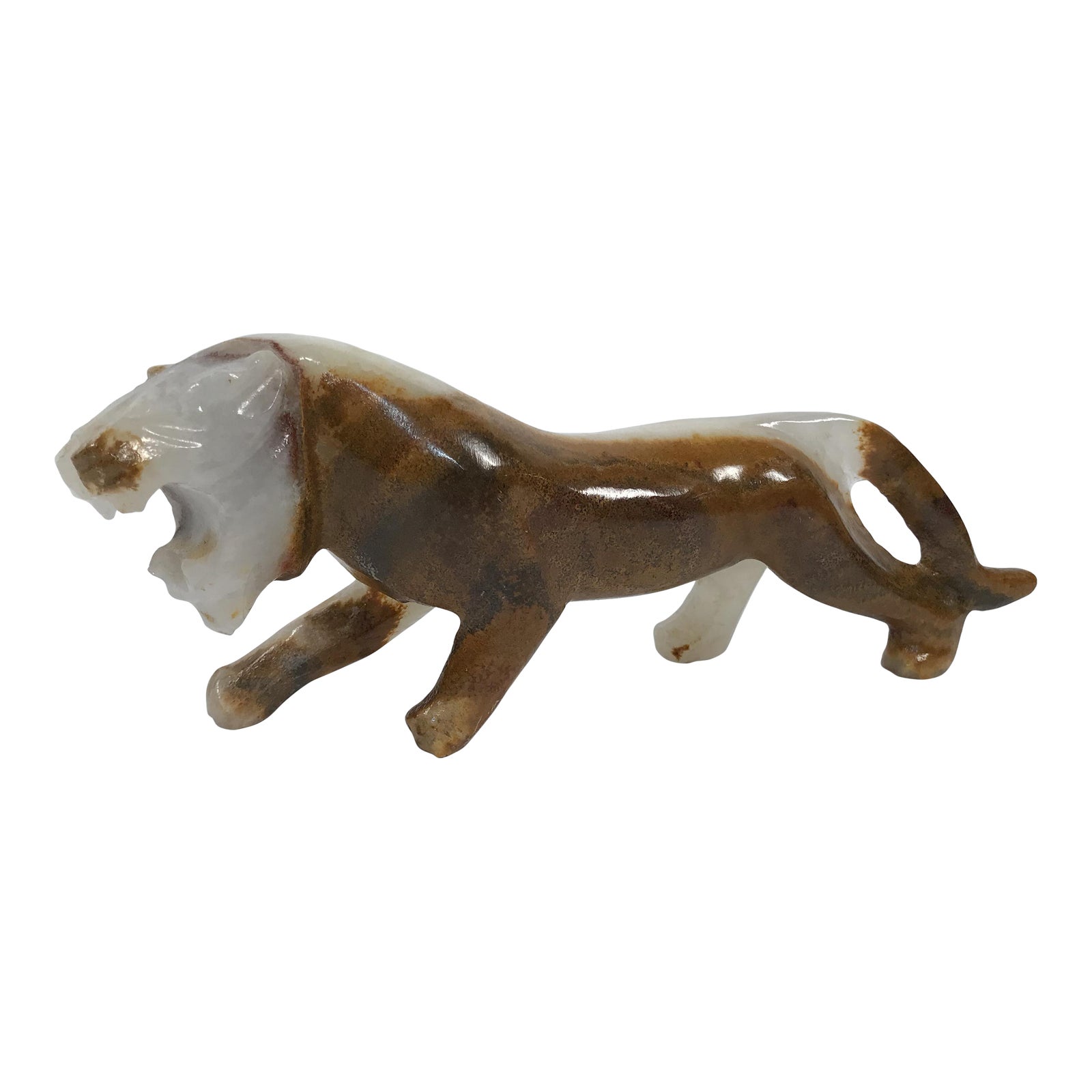 Carved Onyx Tiger Figure | Chairish
