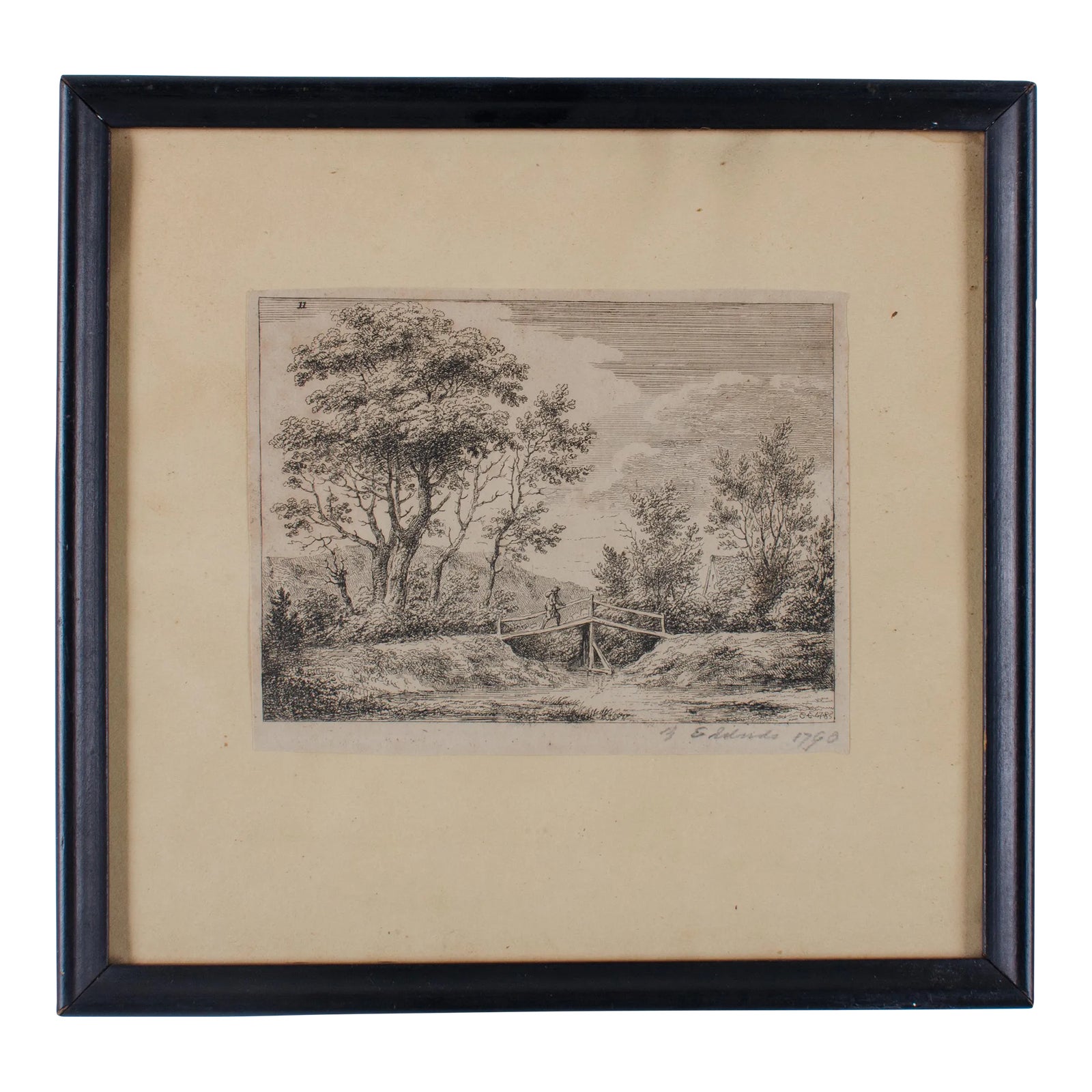 Edward Edwards r.a. Landscape Engraving, 1790 | Chairish