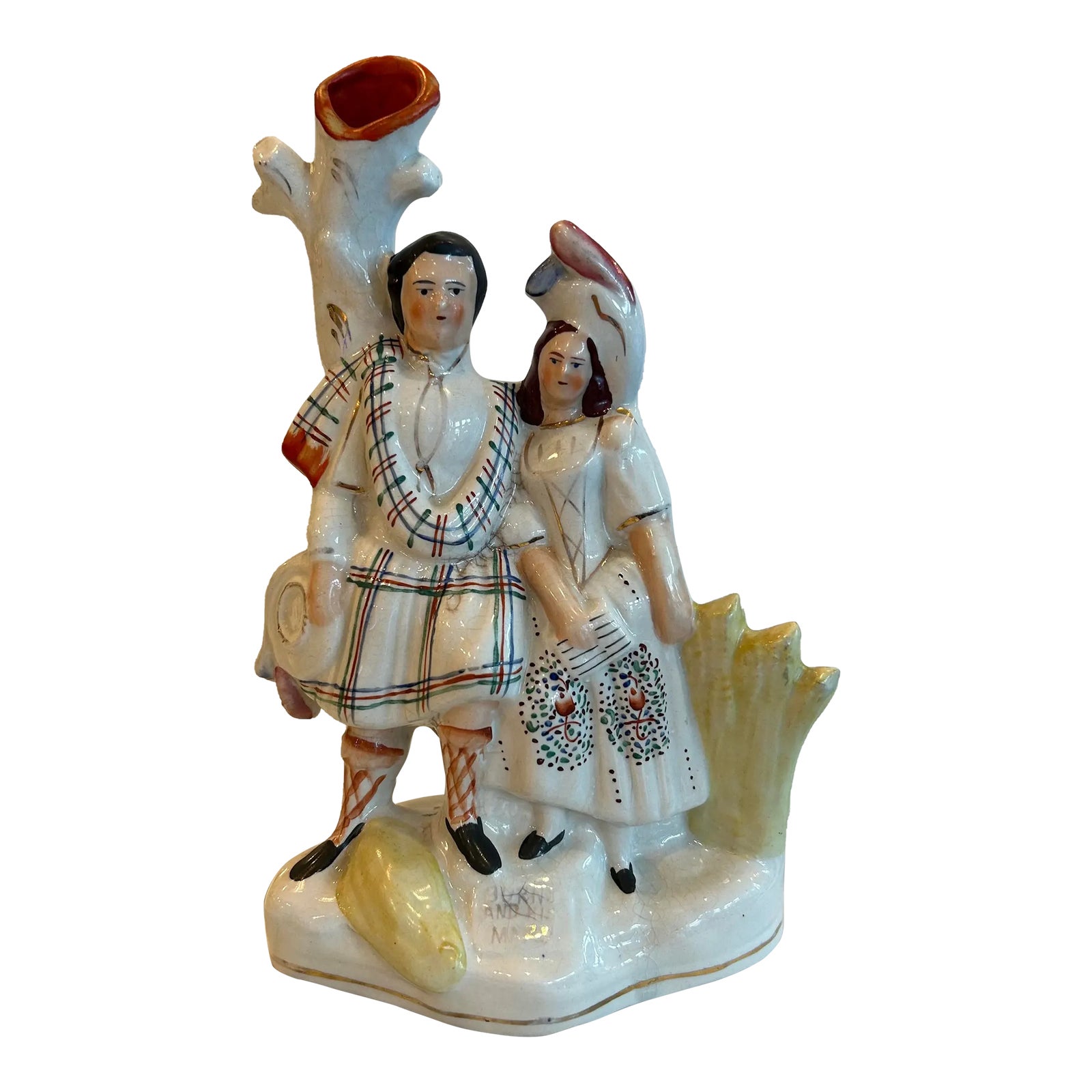 Antique Staffordshire Flatback Vase Depicting Scottish Poet, Robert ...