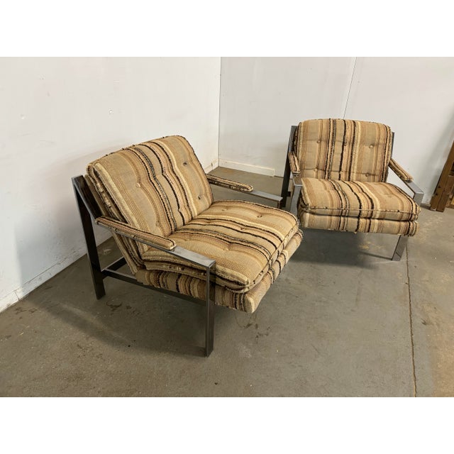 Pair of Mid-Century Modern Cy Mann Flat Bar Lounge Chairs | Chairish